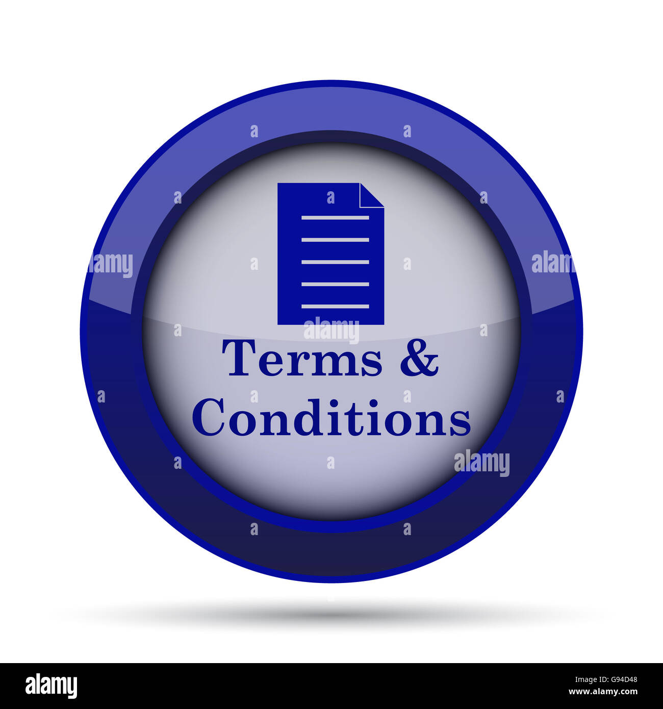 Terms and conditions icon. Internet button on white background Stock ...