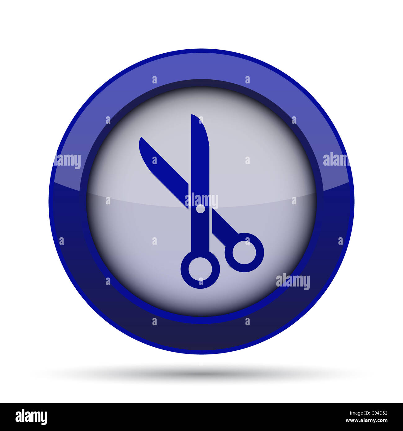 Cut icon. Internet button on white background Stock Photo - Alamy