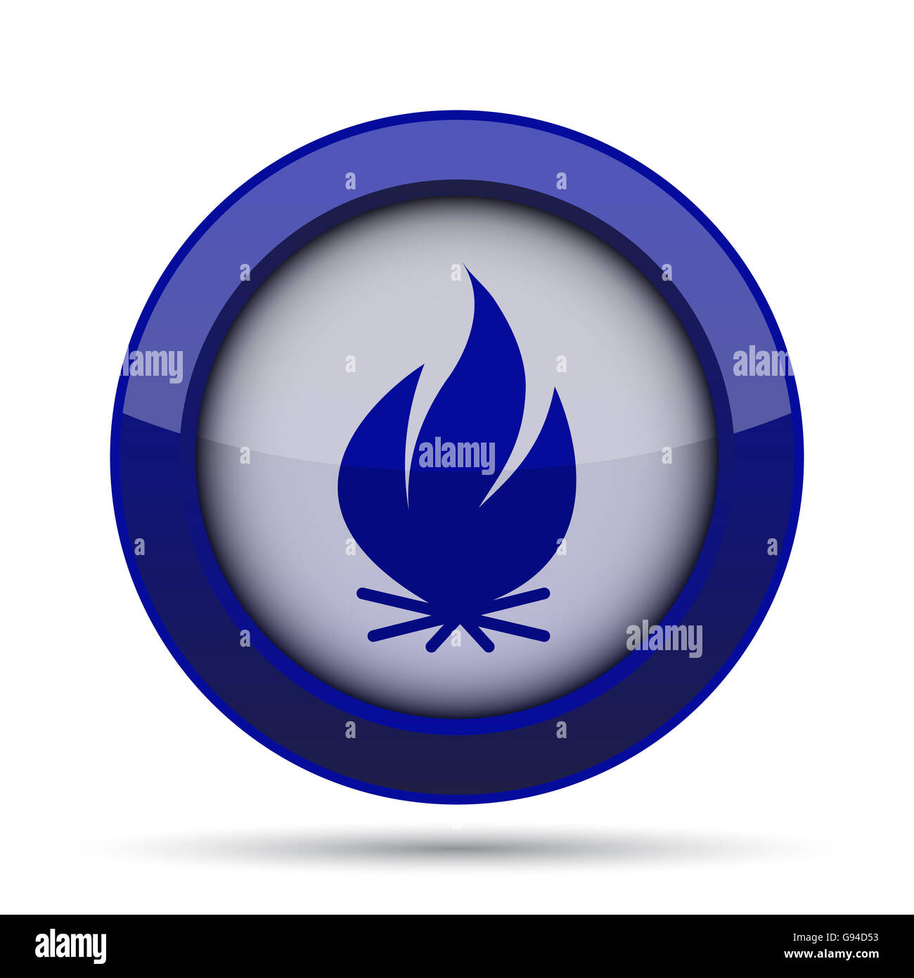 Fire icon. Internet button on white background Stock Photo - Alamy