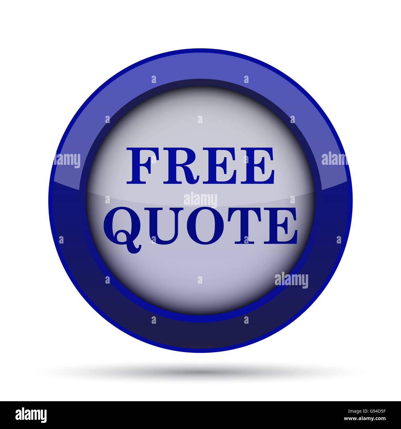 Free quote icon. Internet button on white background Stock Photo - Alamy