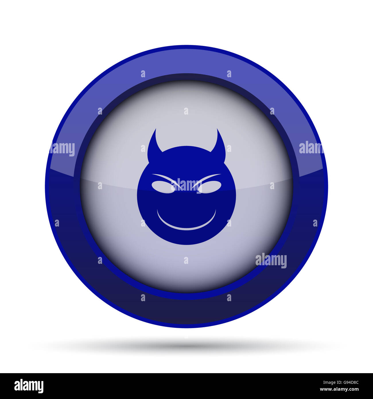 Evil icon. Internet button on white background Stock Photo - Alamy