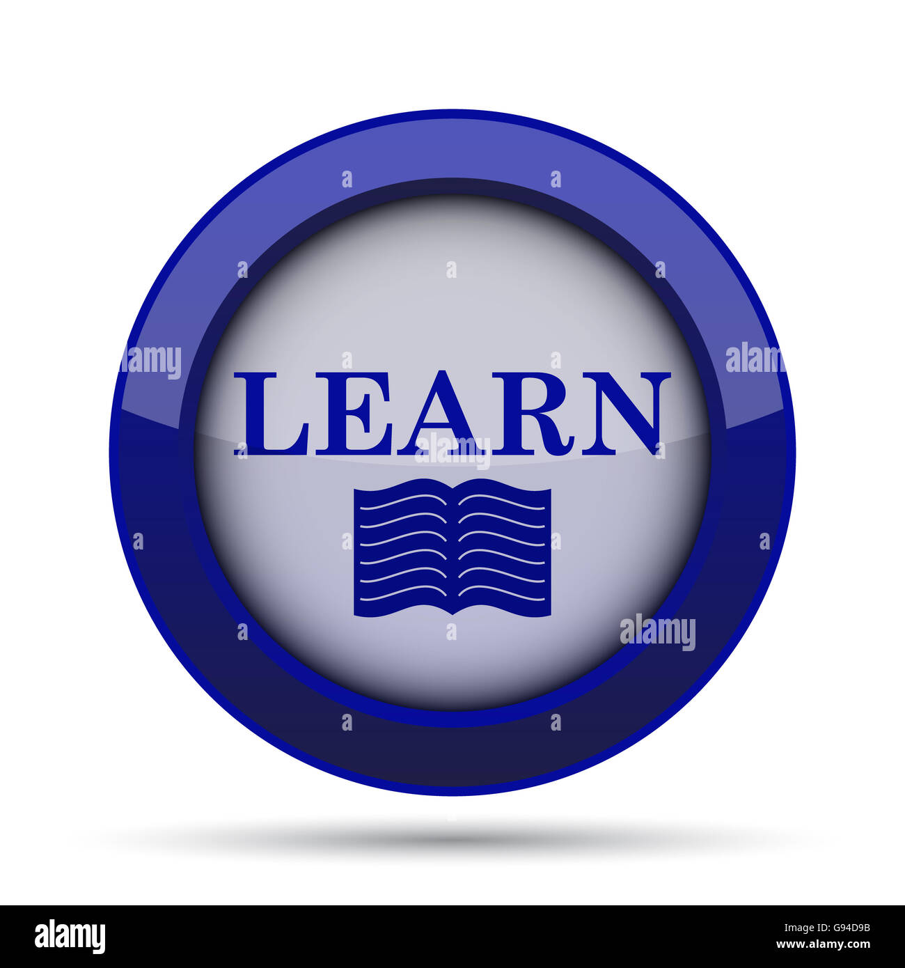 Learn icon. Internet button on white background Stock Photo - Alamy