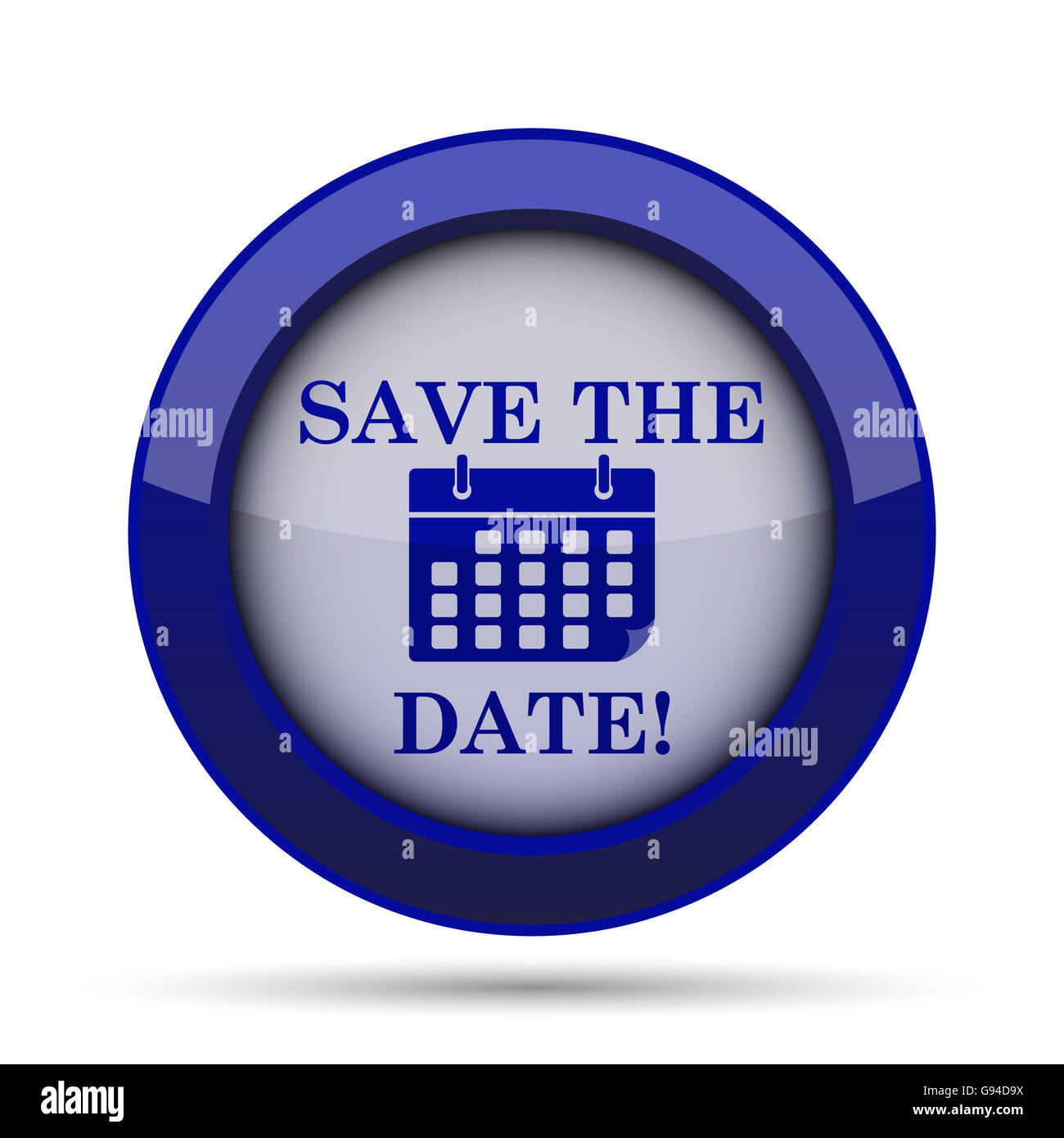 Save the date icon. Internet button on white background Stock Photo - Alamy