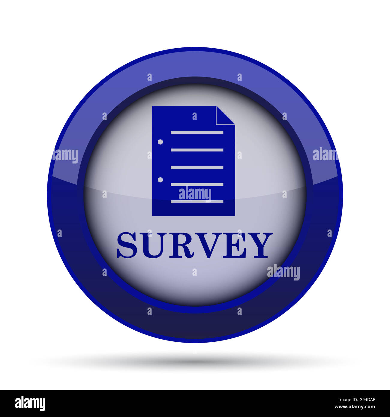 Survey icon. Internet button on white background Stock Photo - Alamy