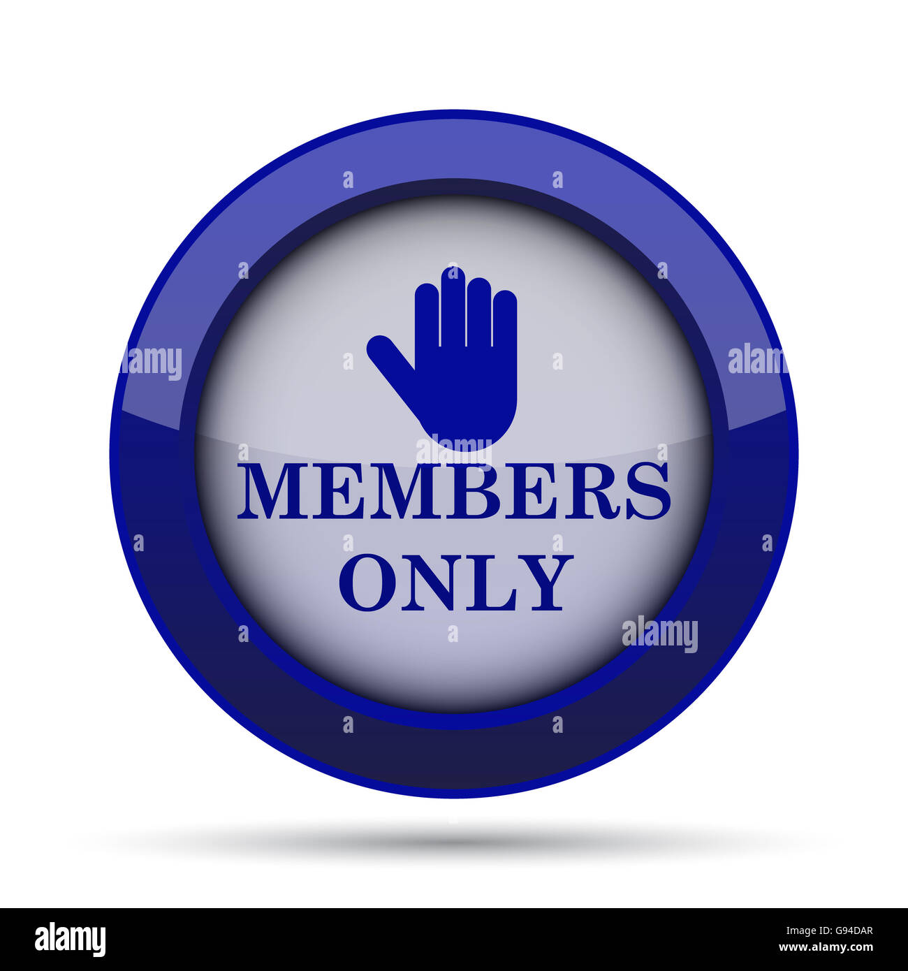 Members only icon. Internet button on white background Stock Photo - Alamy
