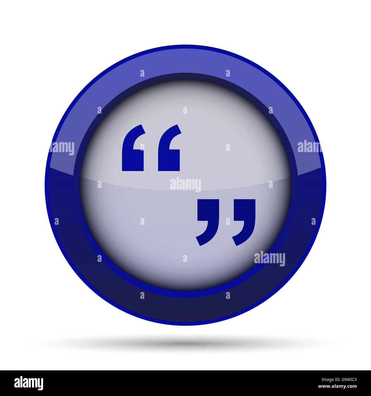 Quotation marks icon. Internet button on white background Stock Photo ...