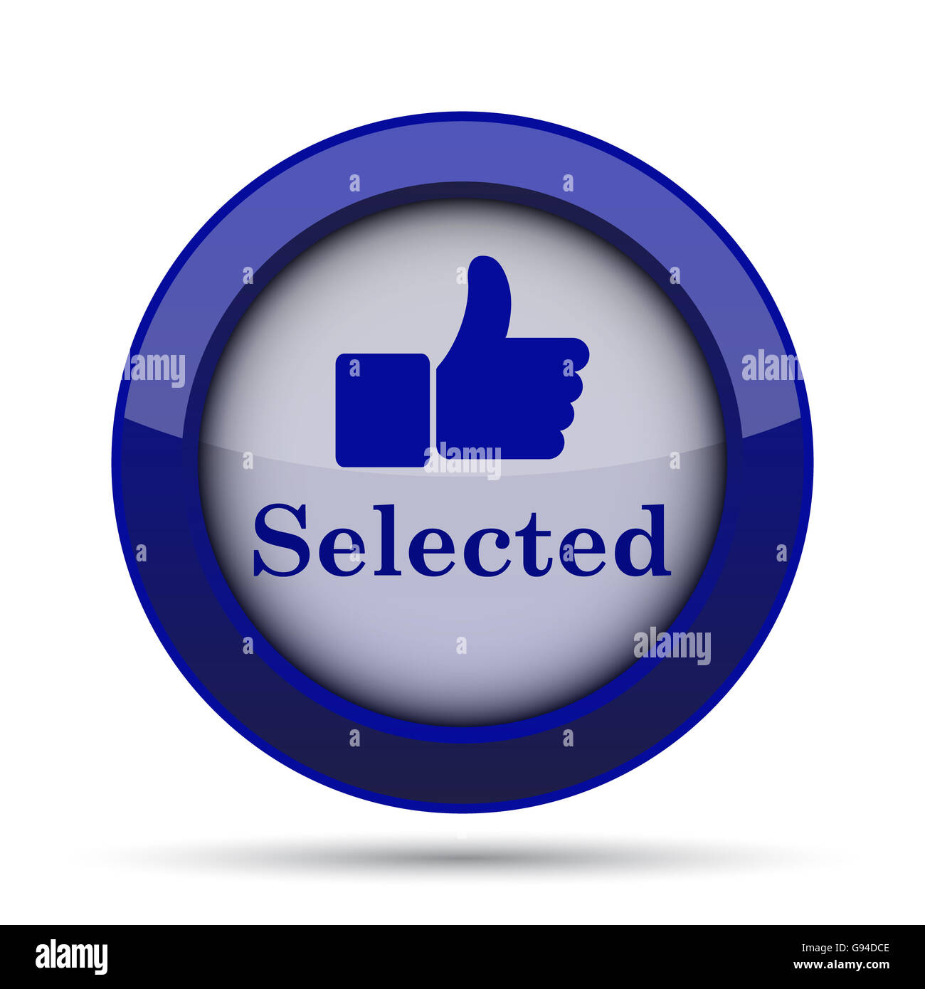 Selected icon. Internet button on white background Stock Photo - Alamy