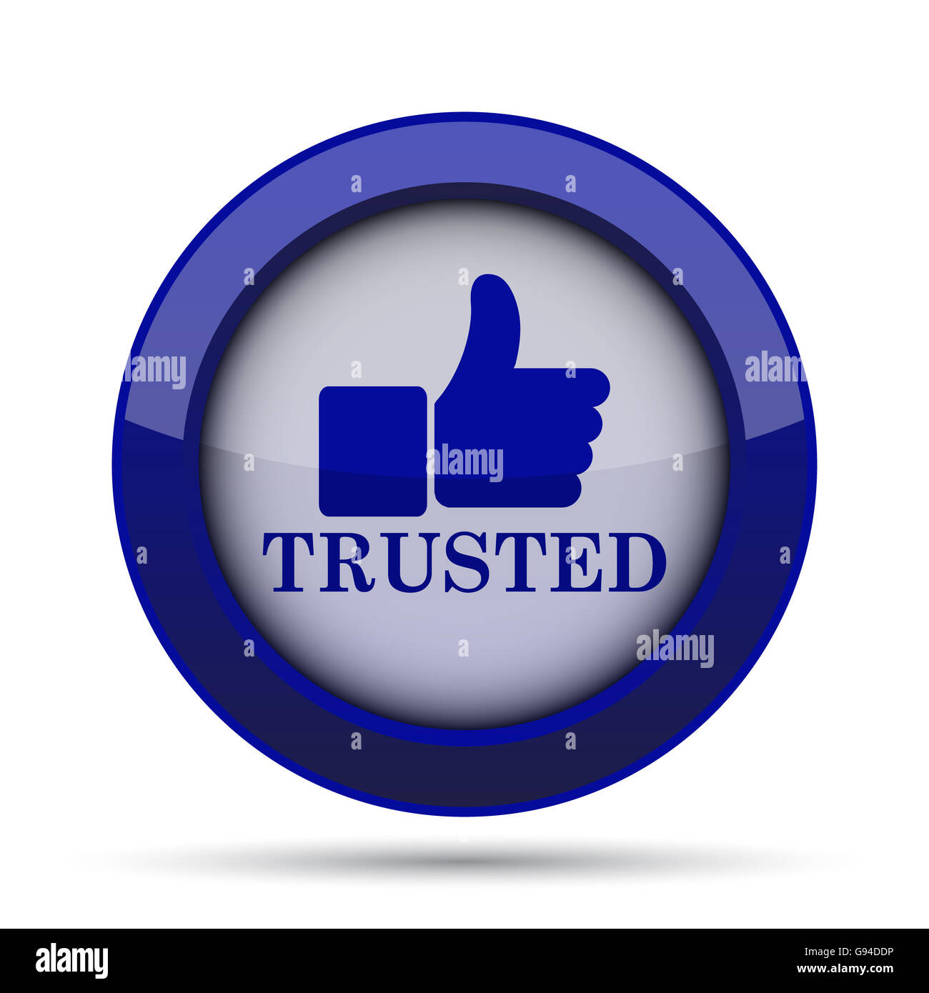Trusted icon. Internet button on white background Stock Photo - Alamy