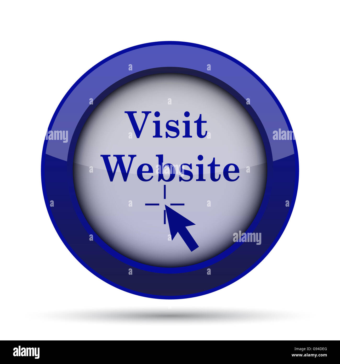Visit website icon. Internet button on white background Stock Photo - Alamy