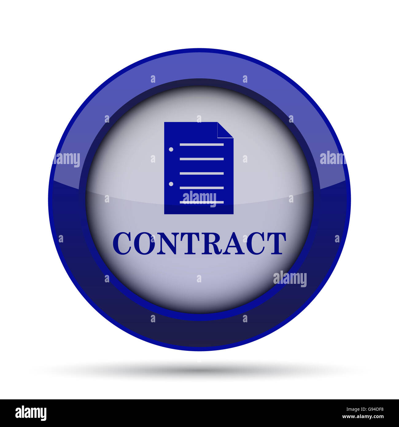Contract icon. Internet button on white background Stock Photo - Alamy