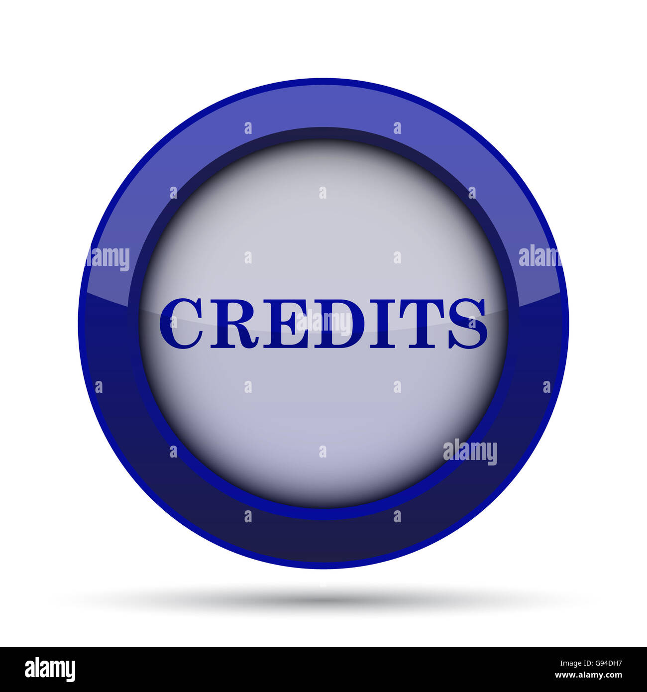 Credits icon. Internet button on white background Stock Photo - Alamy