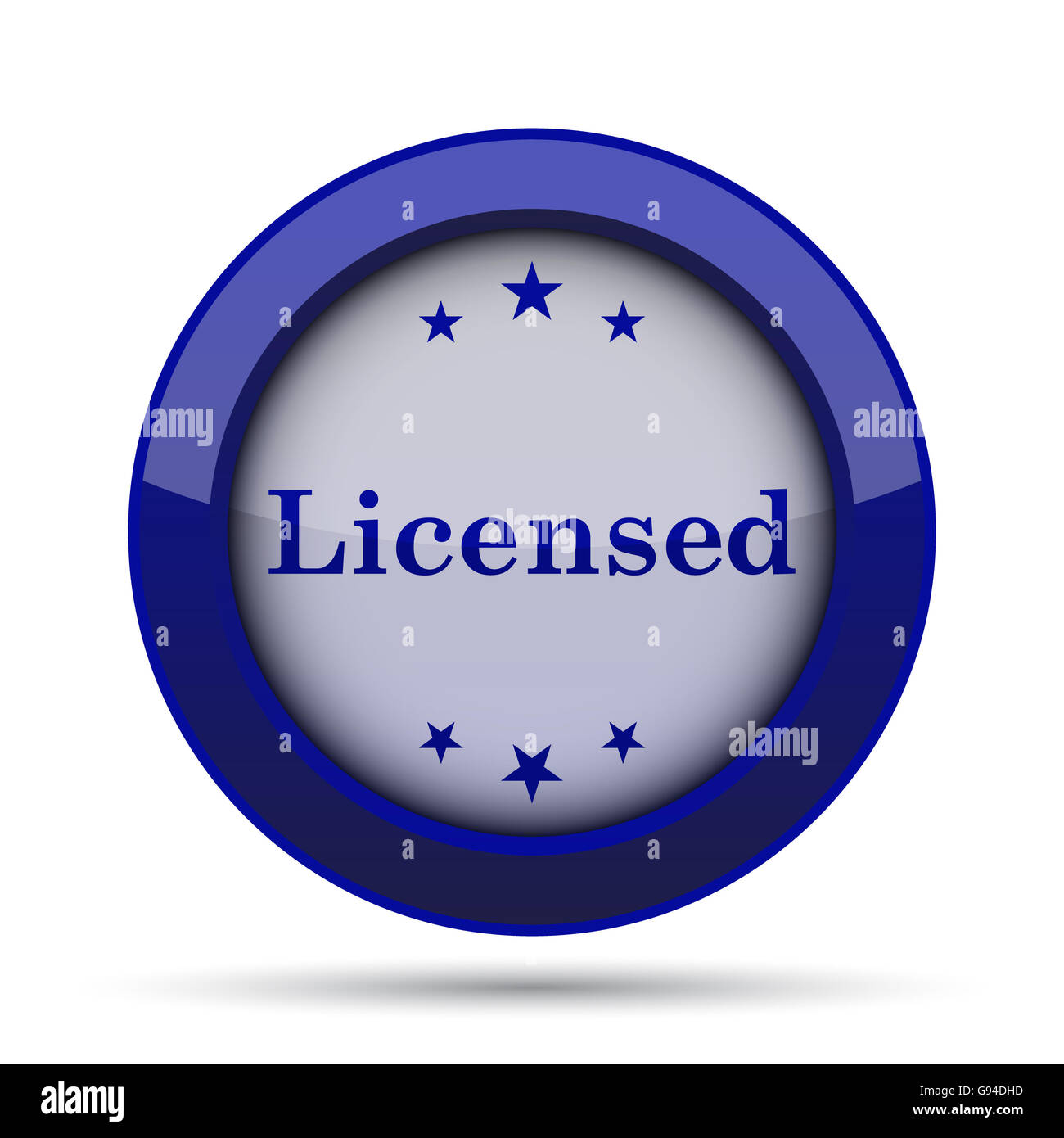 Licensed icon. Internet button on white background Stock Photo - Alamy