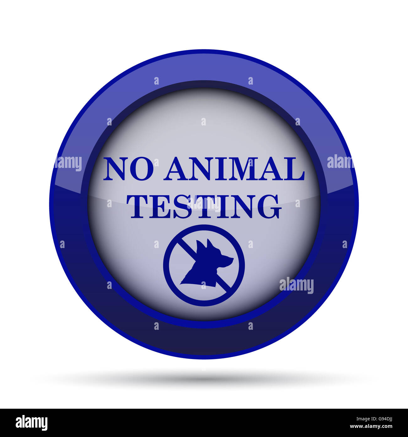 No animal testing icon. Internet button on white background Stock Photo ...