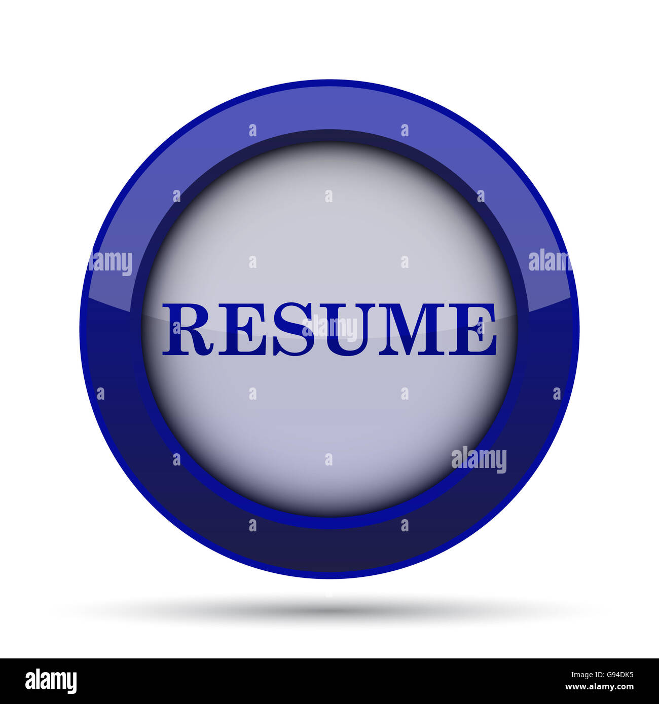 Resume icon. Internet button on white background Stock Photo - Alamy