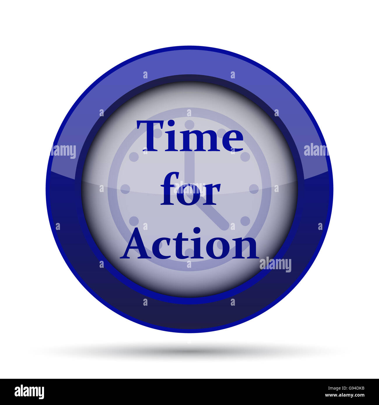 Time for action icon. Internet button on white background Stock Photo ...