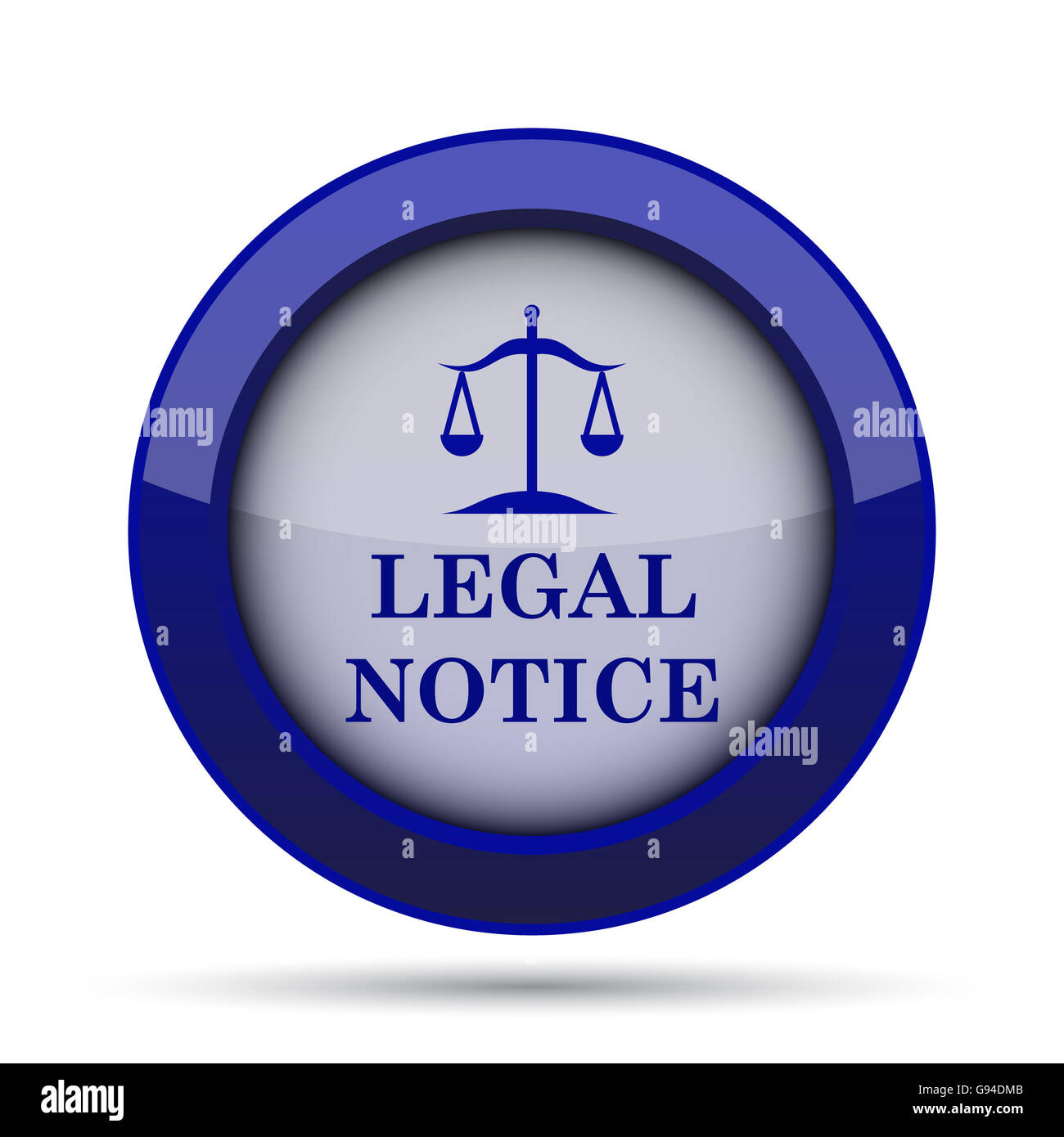 Legal notice icon. Internet button on white background Stock Photo - Alamy