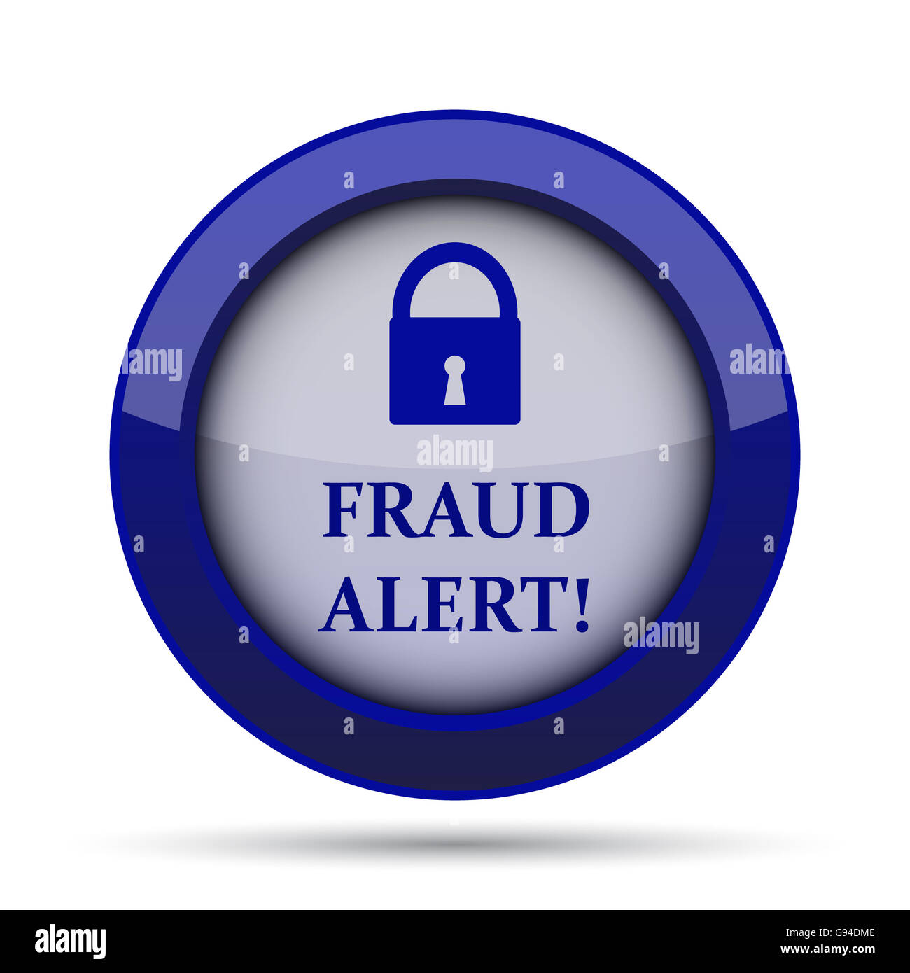 Fraud alert icon. Internet button on white background Stock Photo - Alamy
