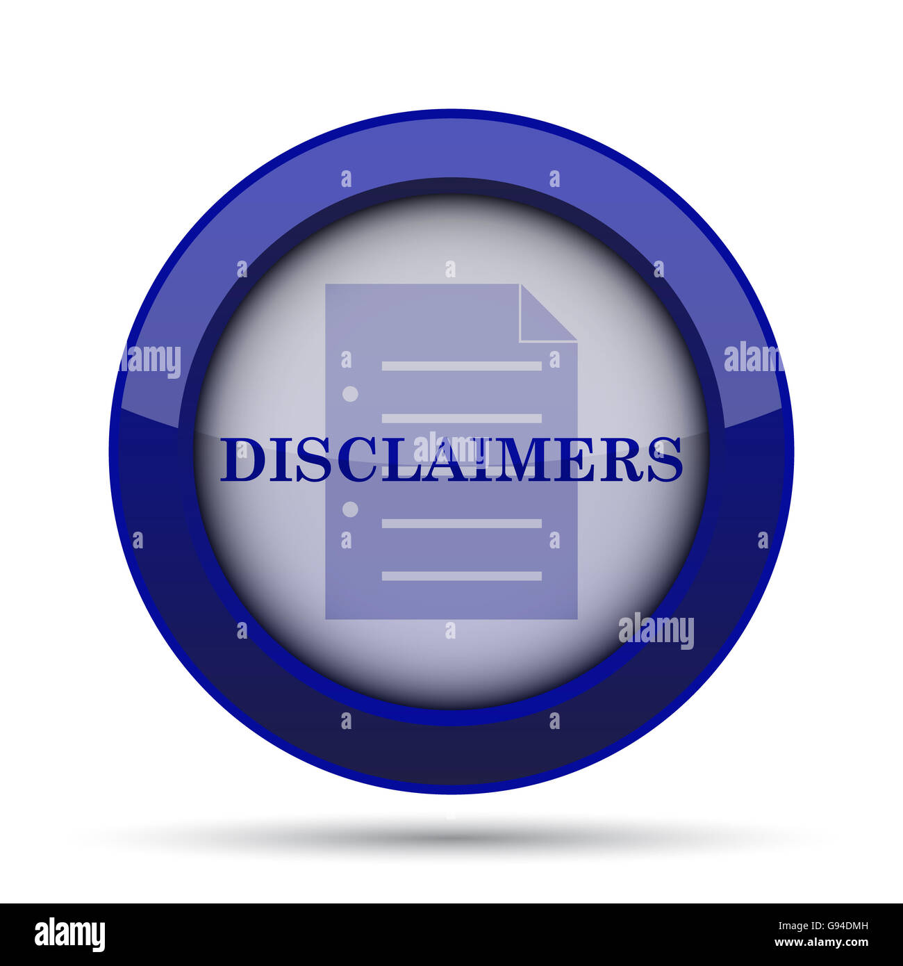Disclaimers icon. Internet button on white background Stock Photo - Alamy