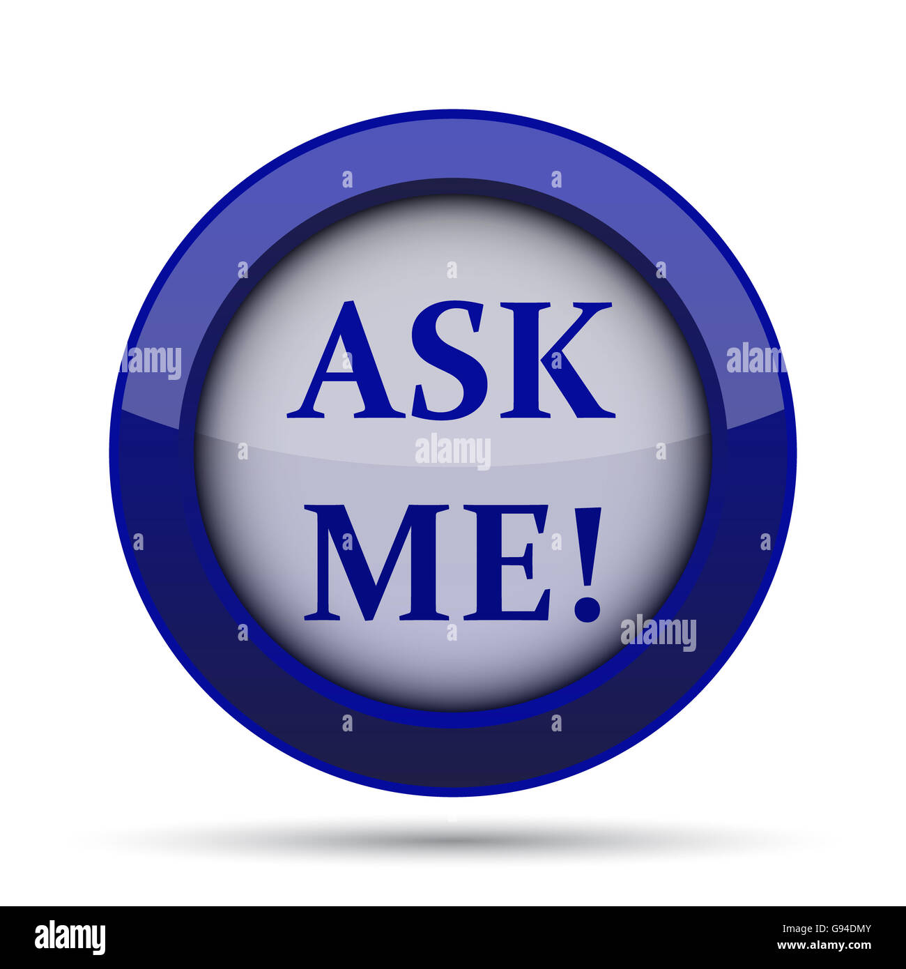 Ask me icon. Internet button on white background Stock Photo - Alamy