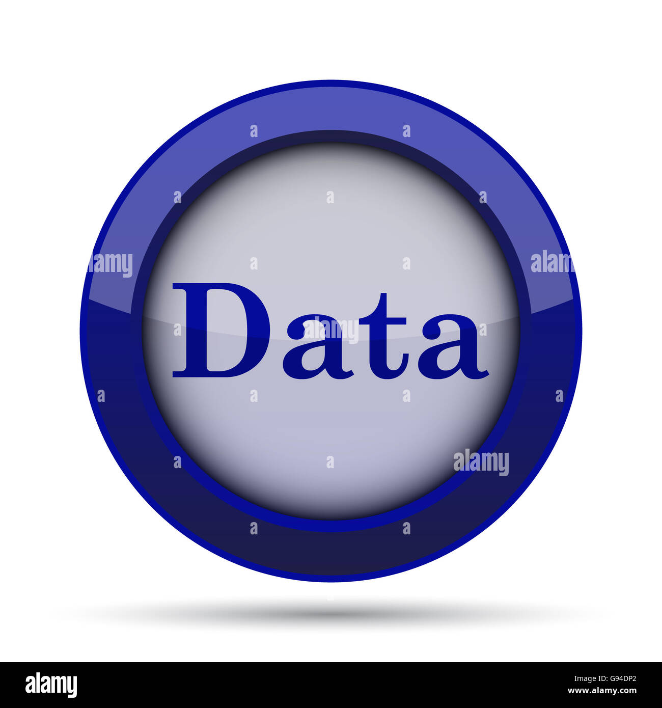 Data icon. Internet button on white background Stock Photo - Alamy