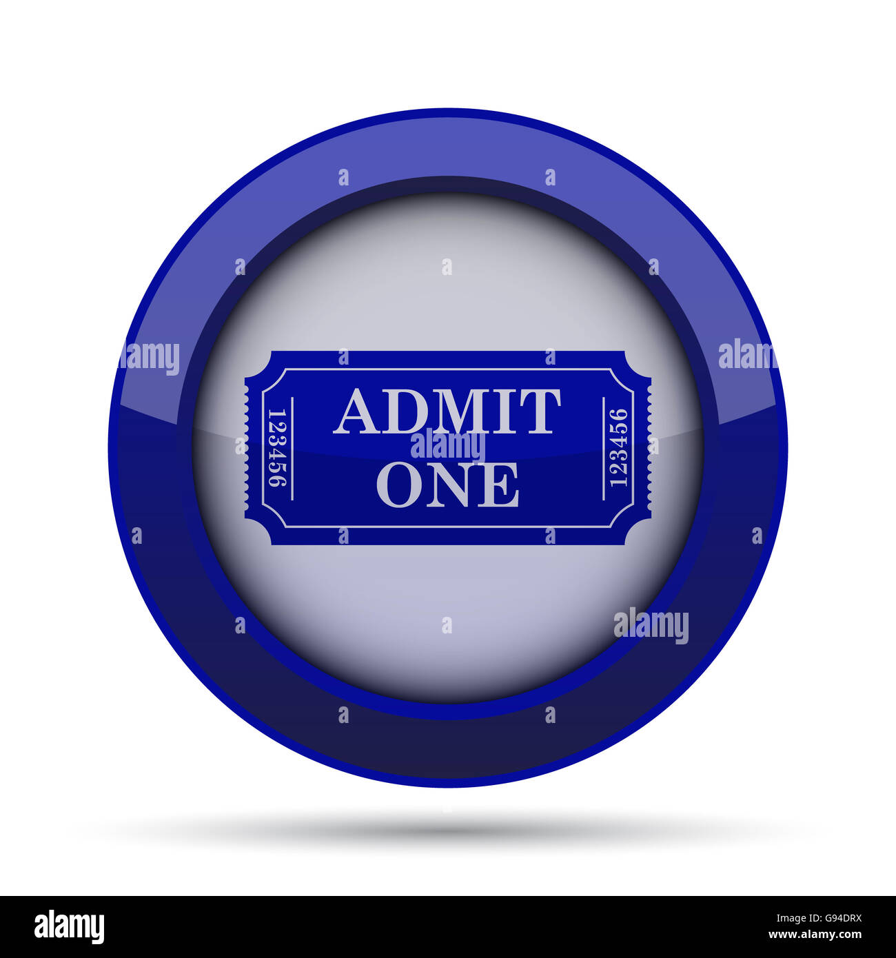 Admin one ticket icon. Internet button on white background Stock Photo ...