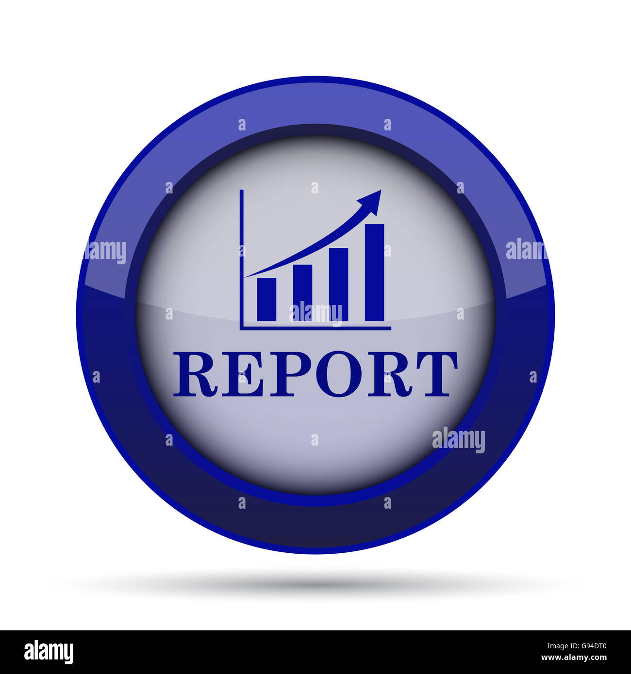 Report icon. Internet button on white background Stock Photo - Alamy