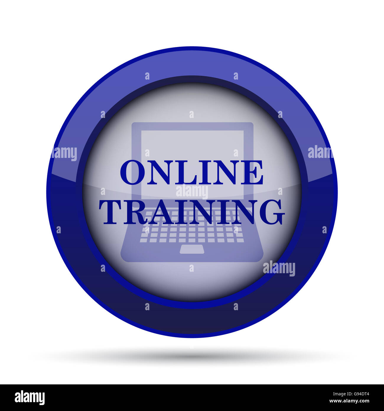 Online training icon. Internet button on white background Stock Photo ...