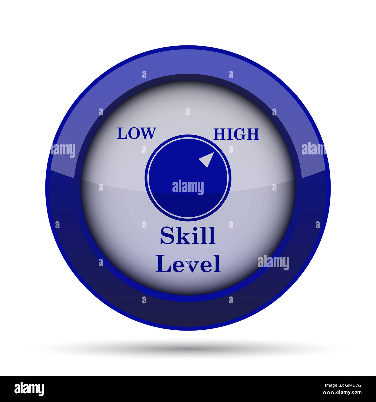 Skill level icon. Internet button on white background Stock Photo - Alamy