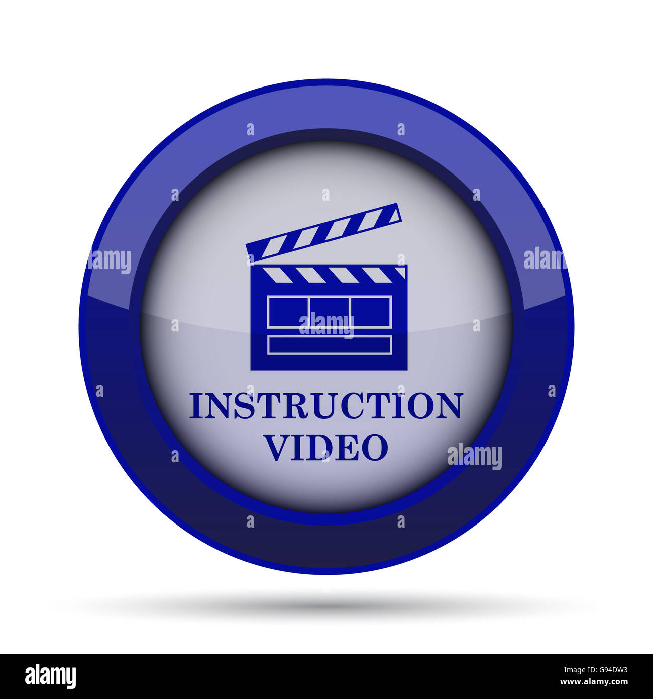 Instruction video icon. Internet button on white background Stock Photo ...