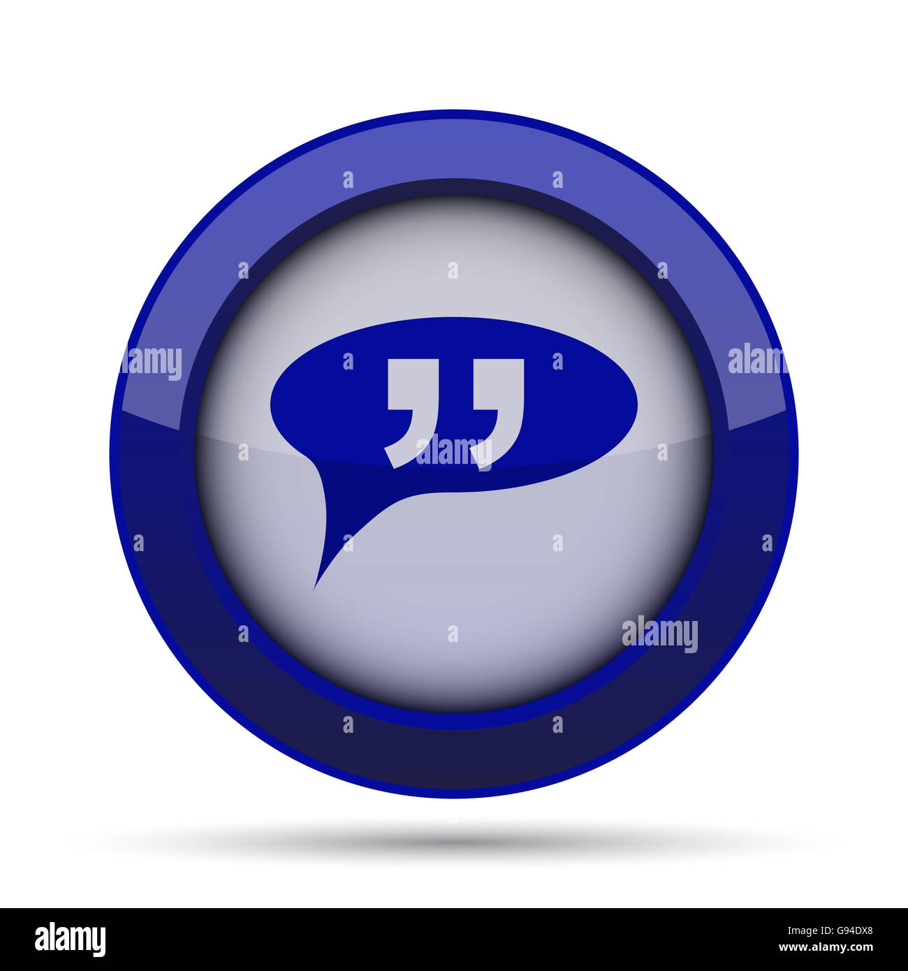 Double quotes icon. Internet button on white background Stock Photo - Alamy