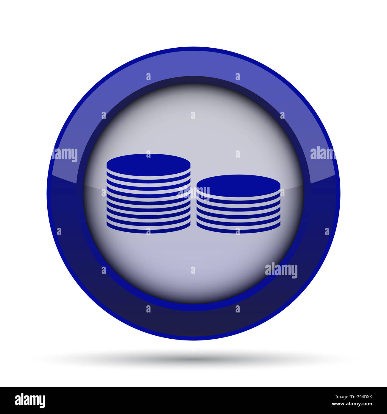 Coins.Money icon. Internet button on white background Stock Photo - Alamy