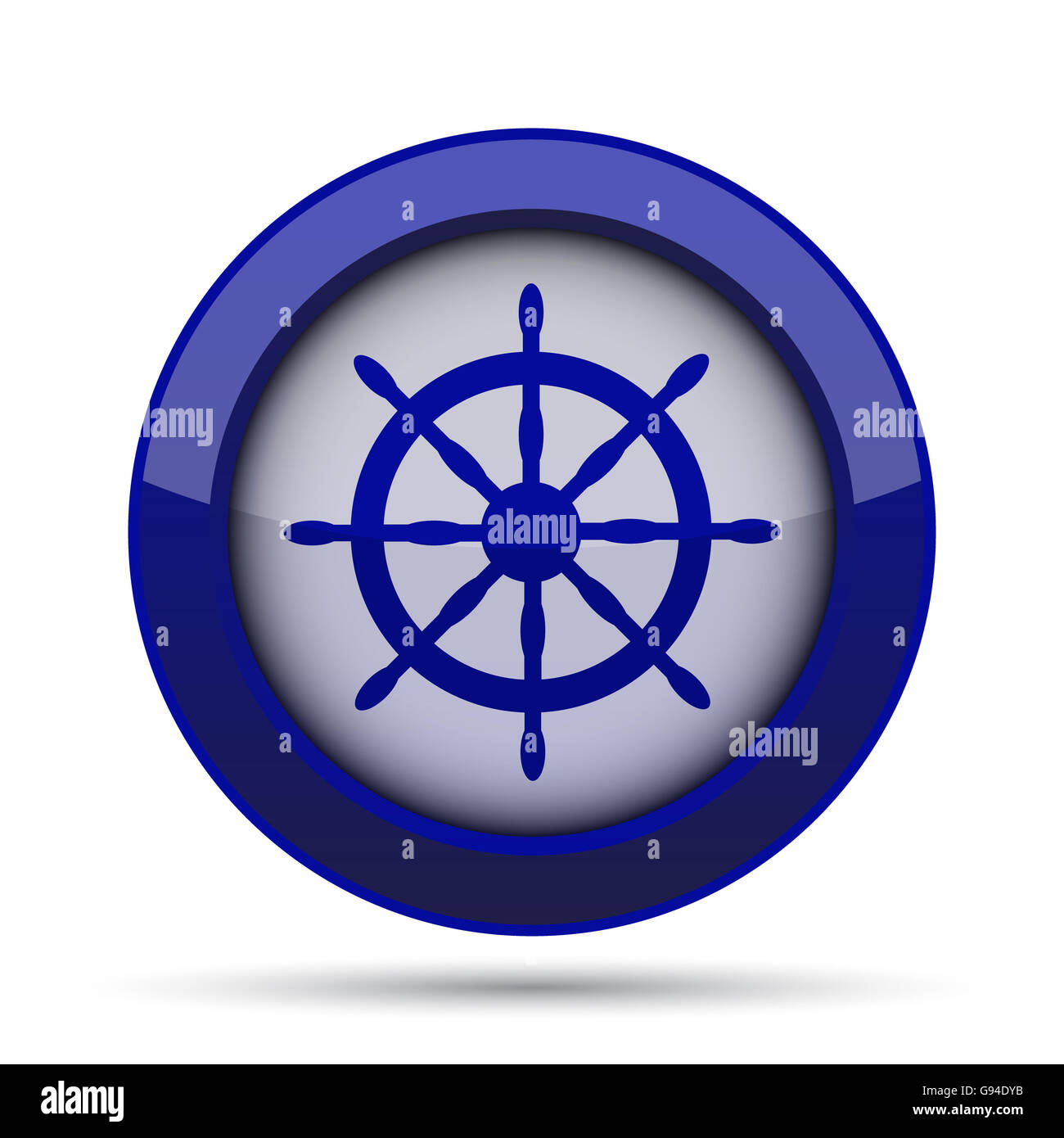 Nautical wheel icon. Internet button on white background Stock Photo ...