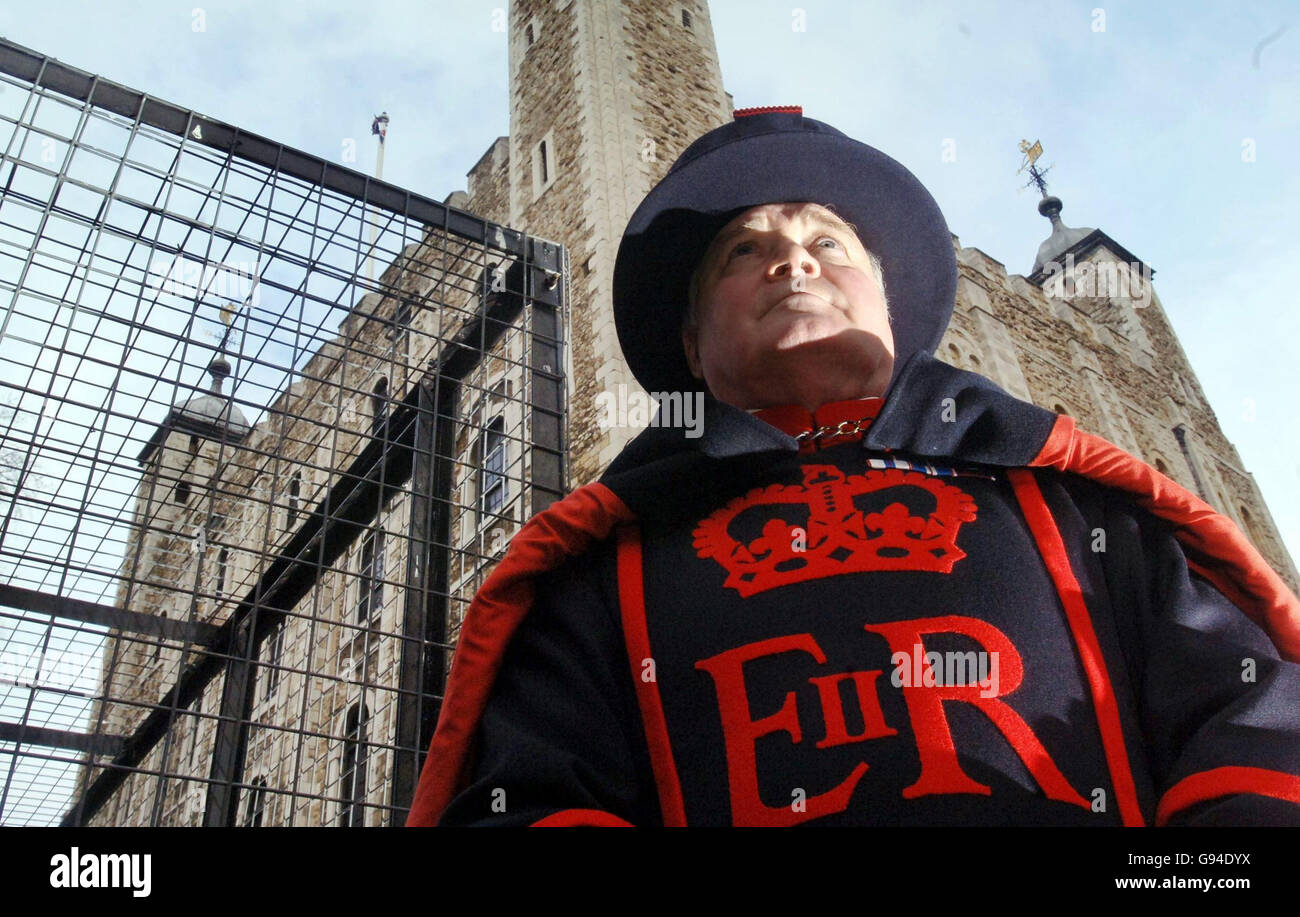 Derrick Coyle, the Raven Master at the Tower of London stands by the ...