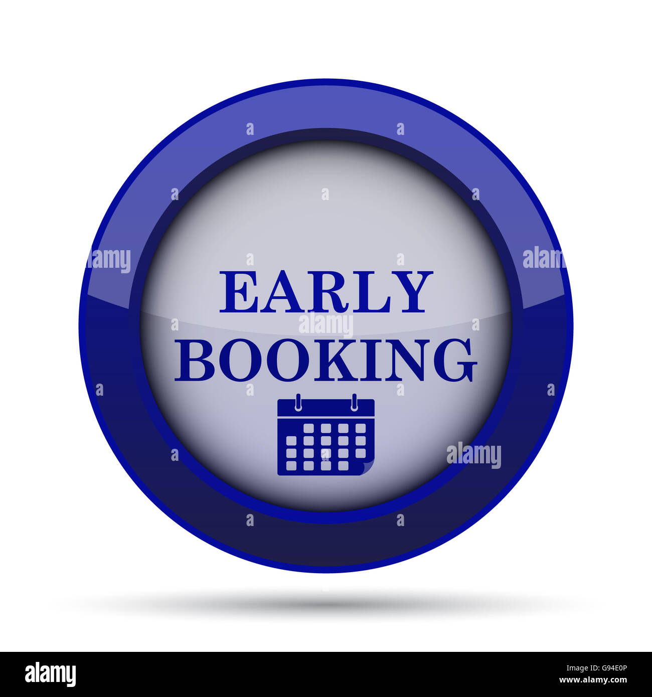 Early booking icon. Internet button on white background Stock Photo - Alamy