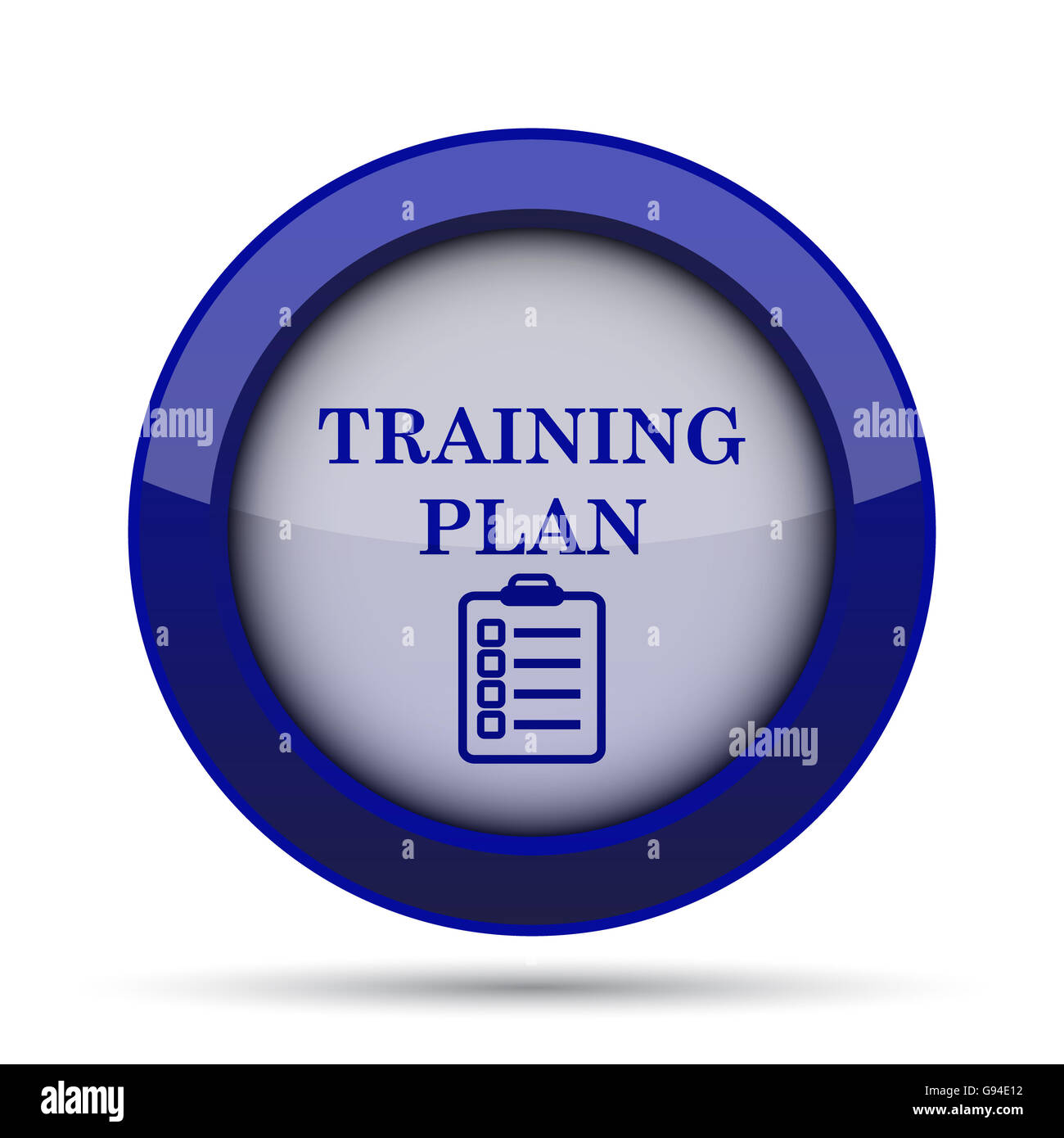 Training plan icon. Internet button on white background Stock Photo - Alamy