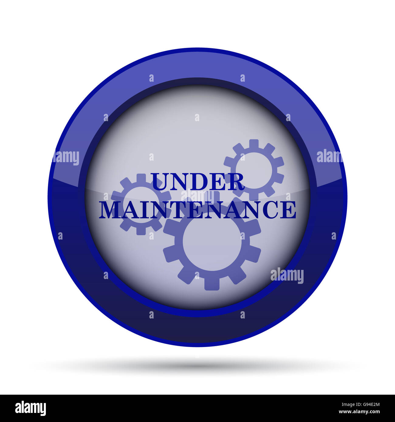 Under maintenance icon. Internet button on white background Stock Photo ...