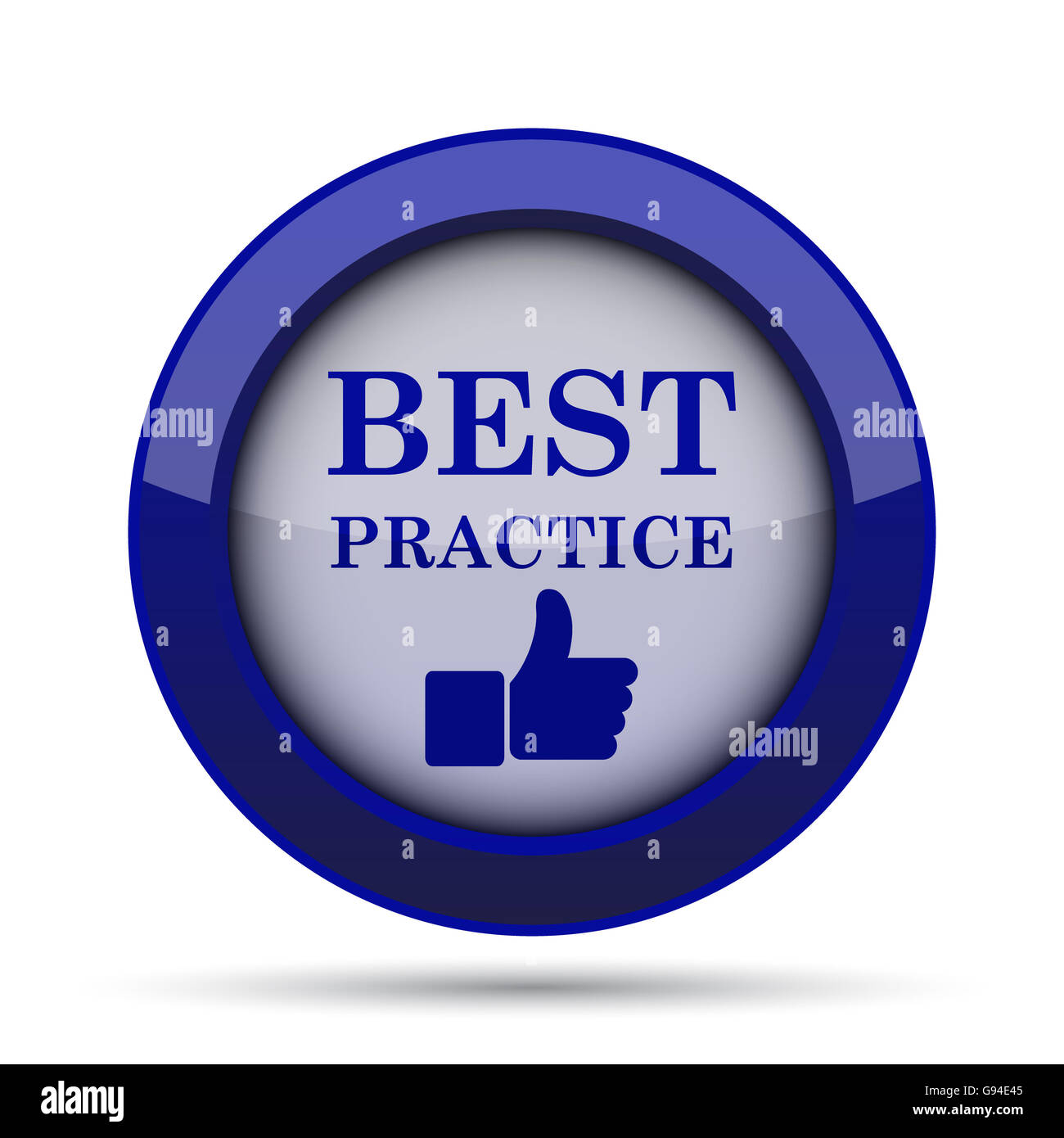 Best practice icon. Internet button on white background Stock Photo - Alamy
