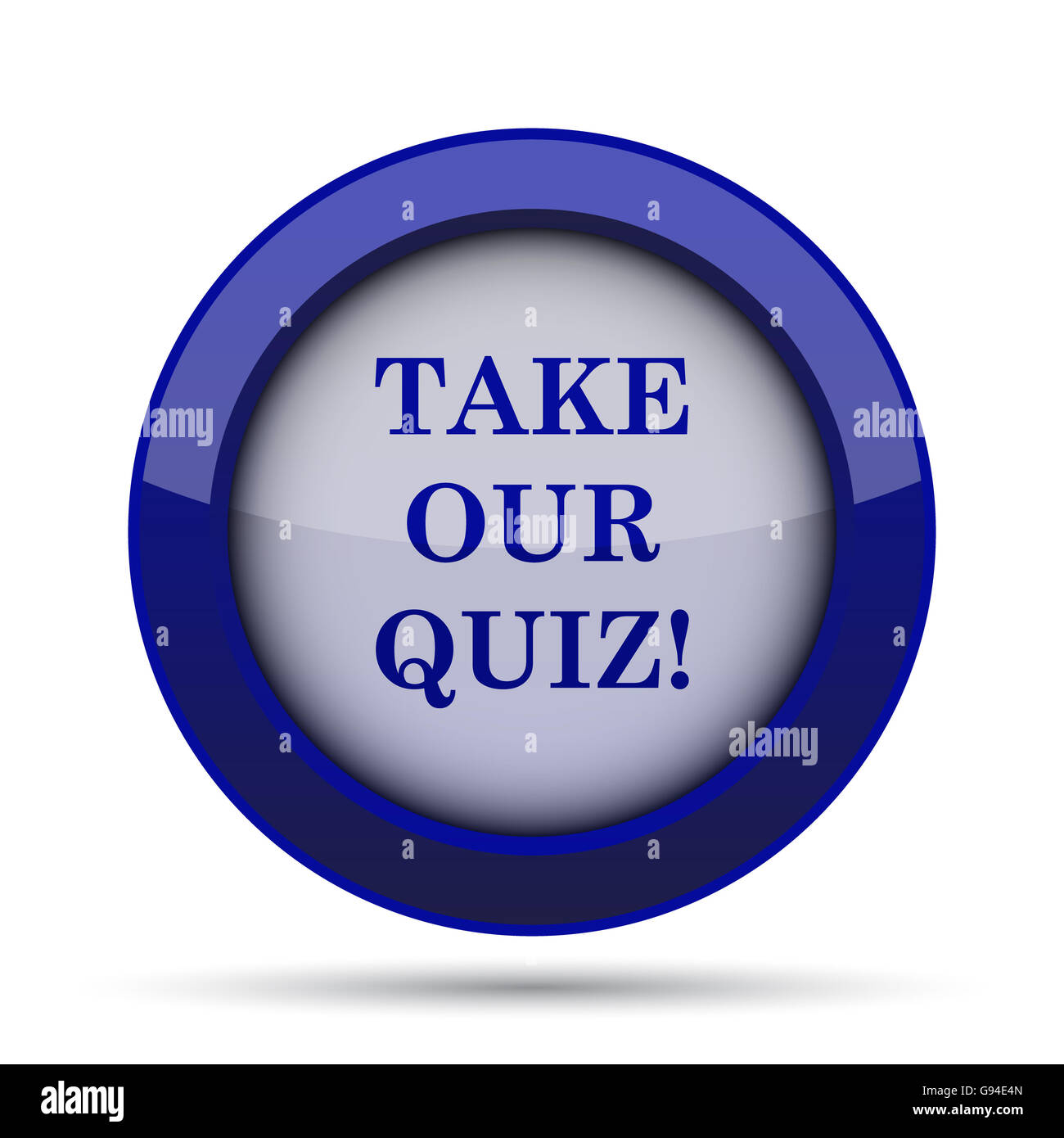 Take our quiz icon. Internet button on white background Stock Photo - Alamy