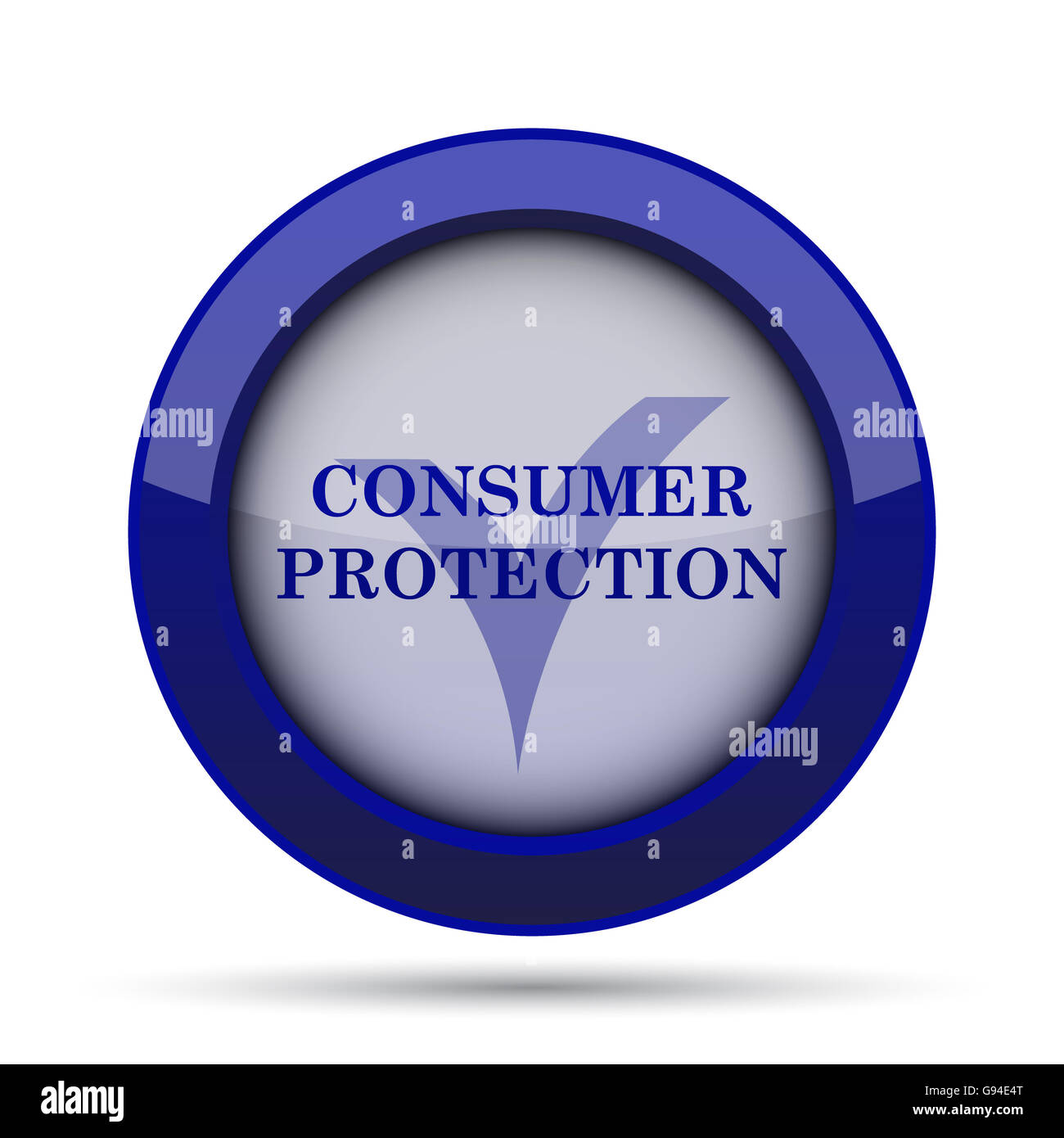 Consumer protection icon. Internet button on white background Stock ...