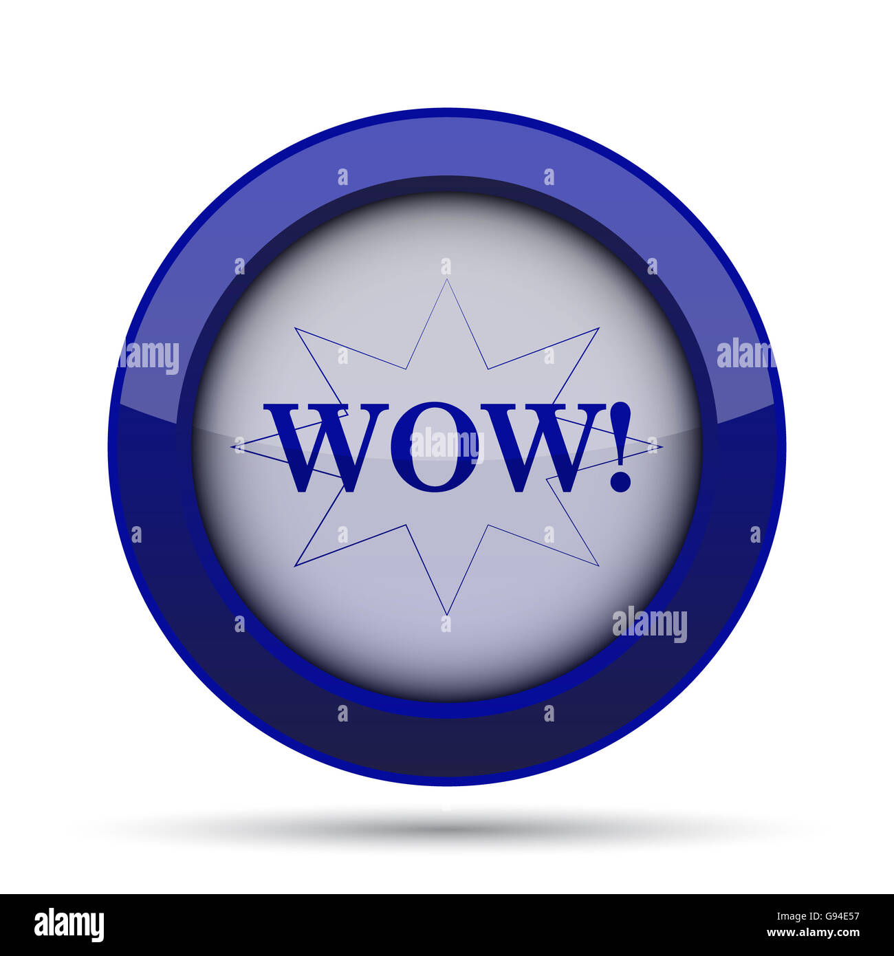 Wow icon. Internet button on white background Stock Photo - Alamy