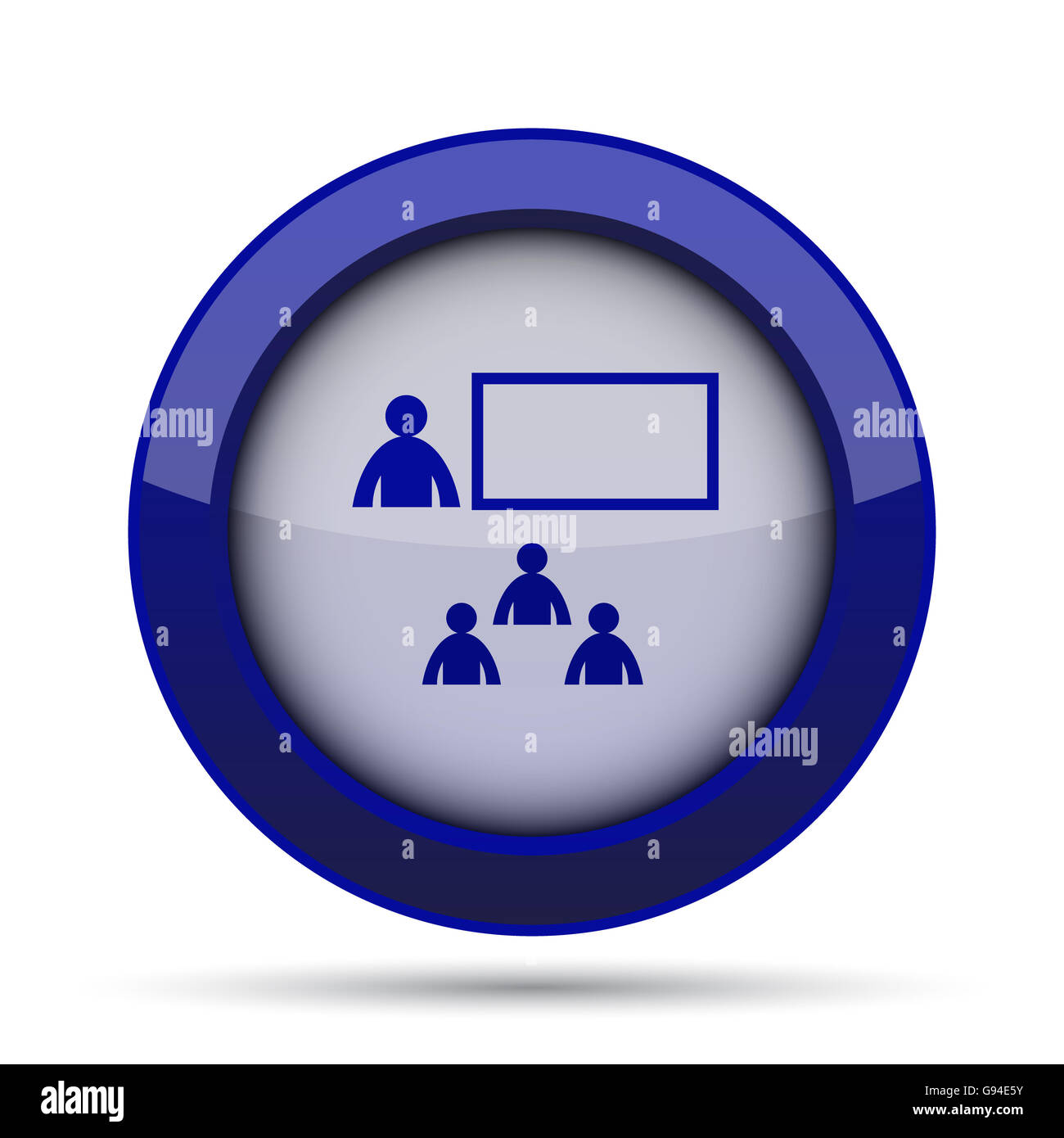 Presenting icon. Internet button on white background Stock Photo - Alamy