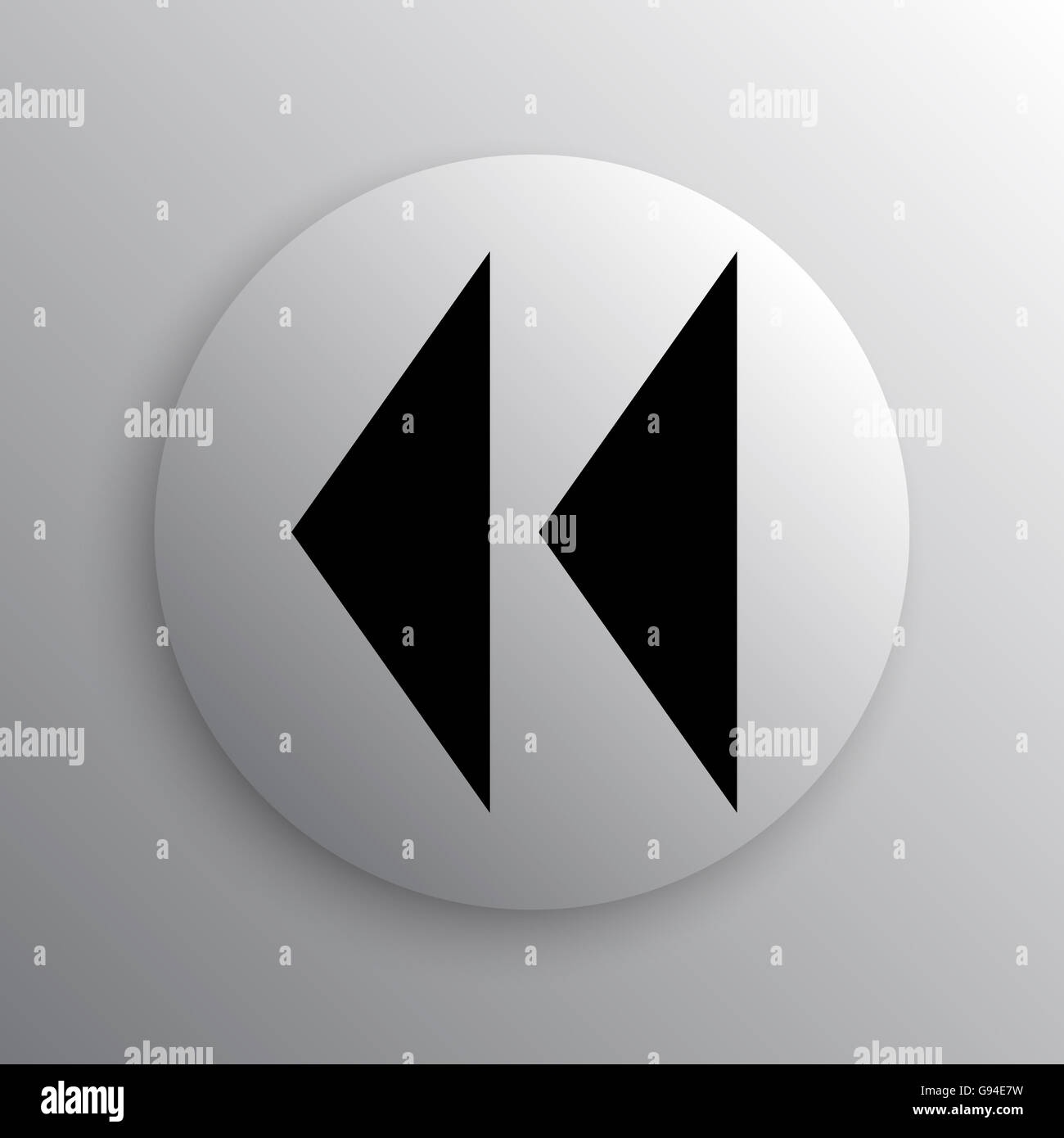 Rewind icon. Internet button on white background Stock Photo - Alamy
