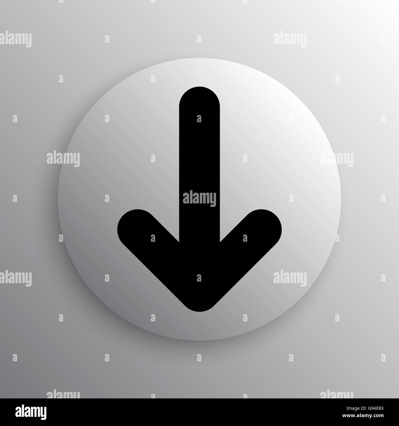 Down arrow icon. Internet button on white background Stock Photo - Alamy