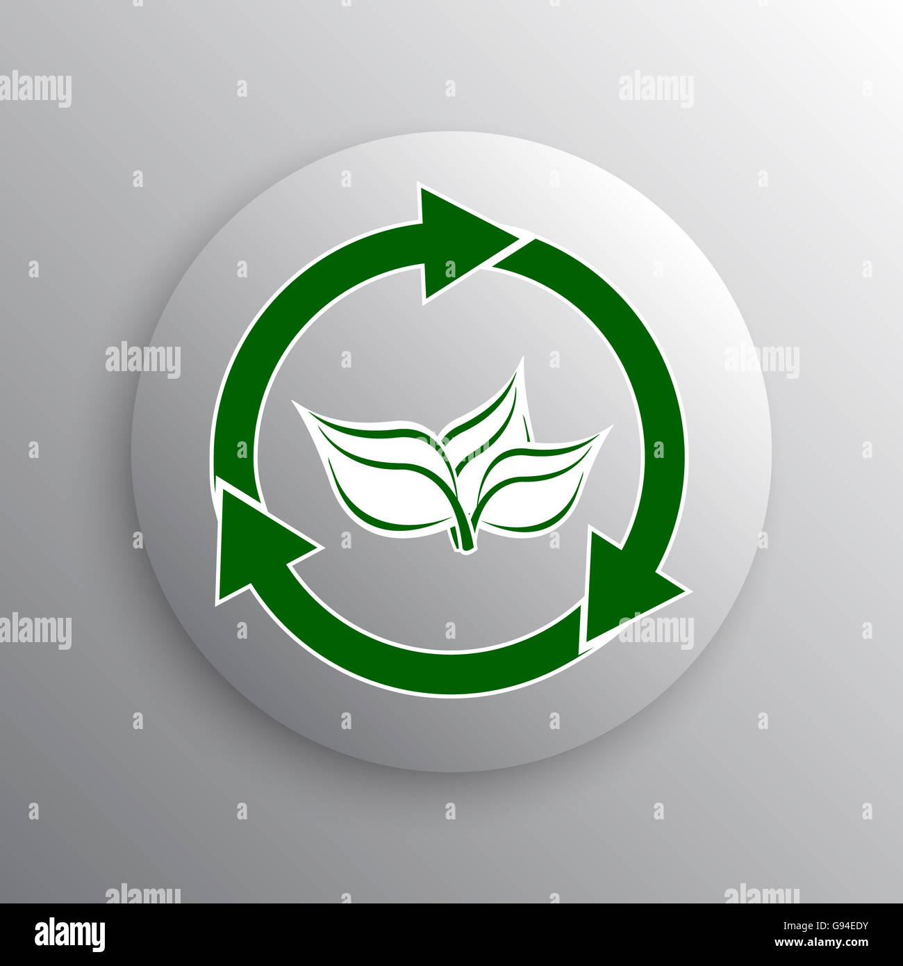 Recycle arrows icon. Internet button on white background Stock Photo ...