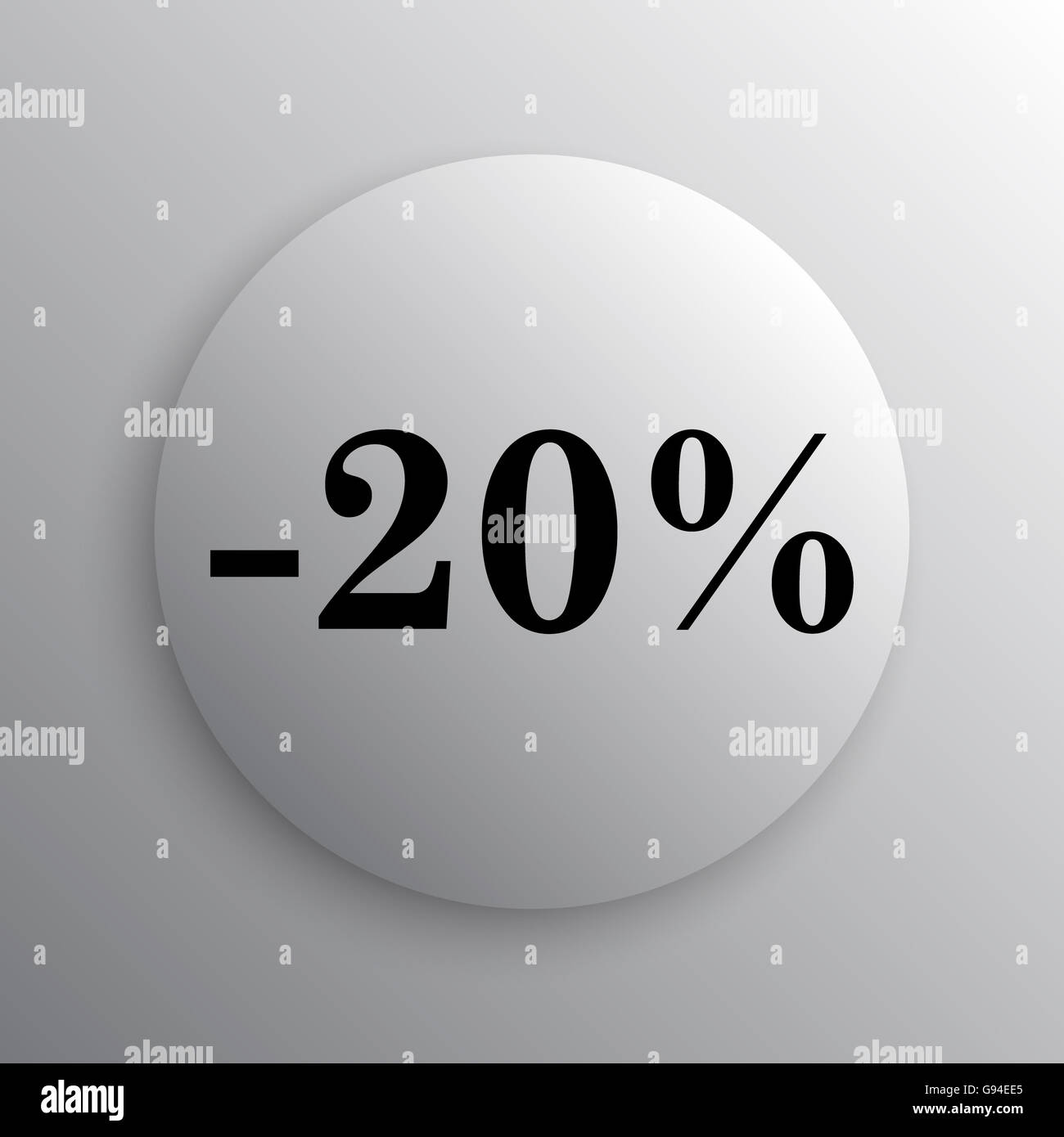 20 percent discount icon. Internet button on white background Stock ...