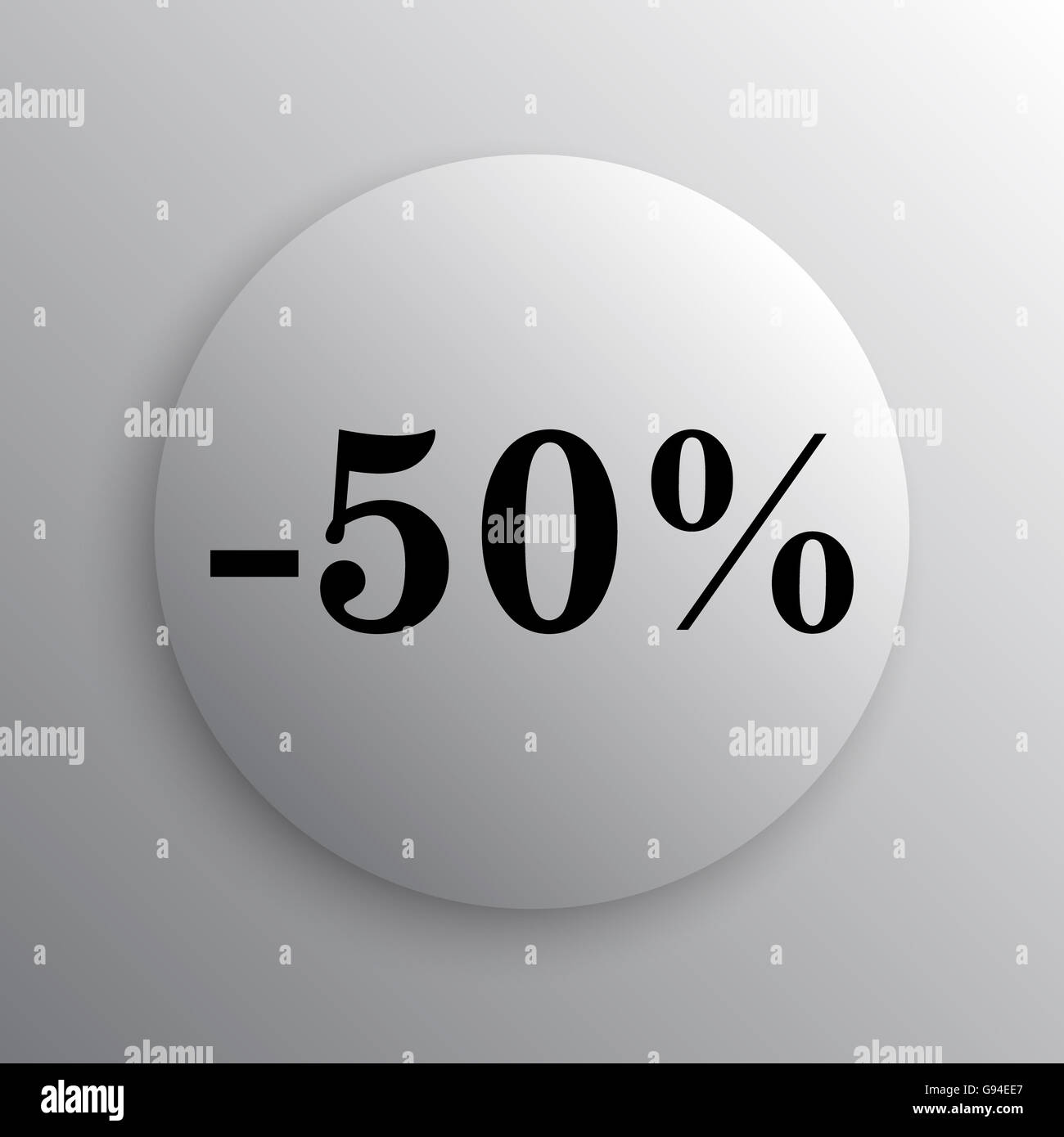 50 percent discount icon. Internet button on white background Stock ...