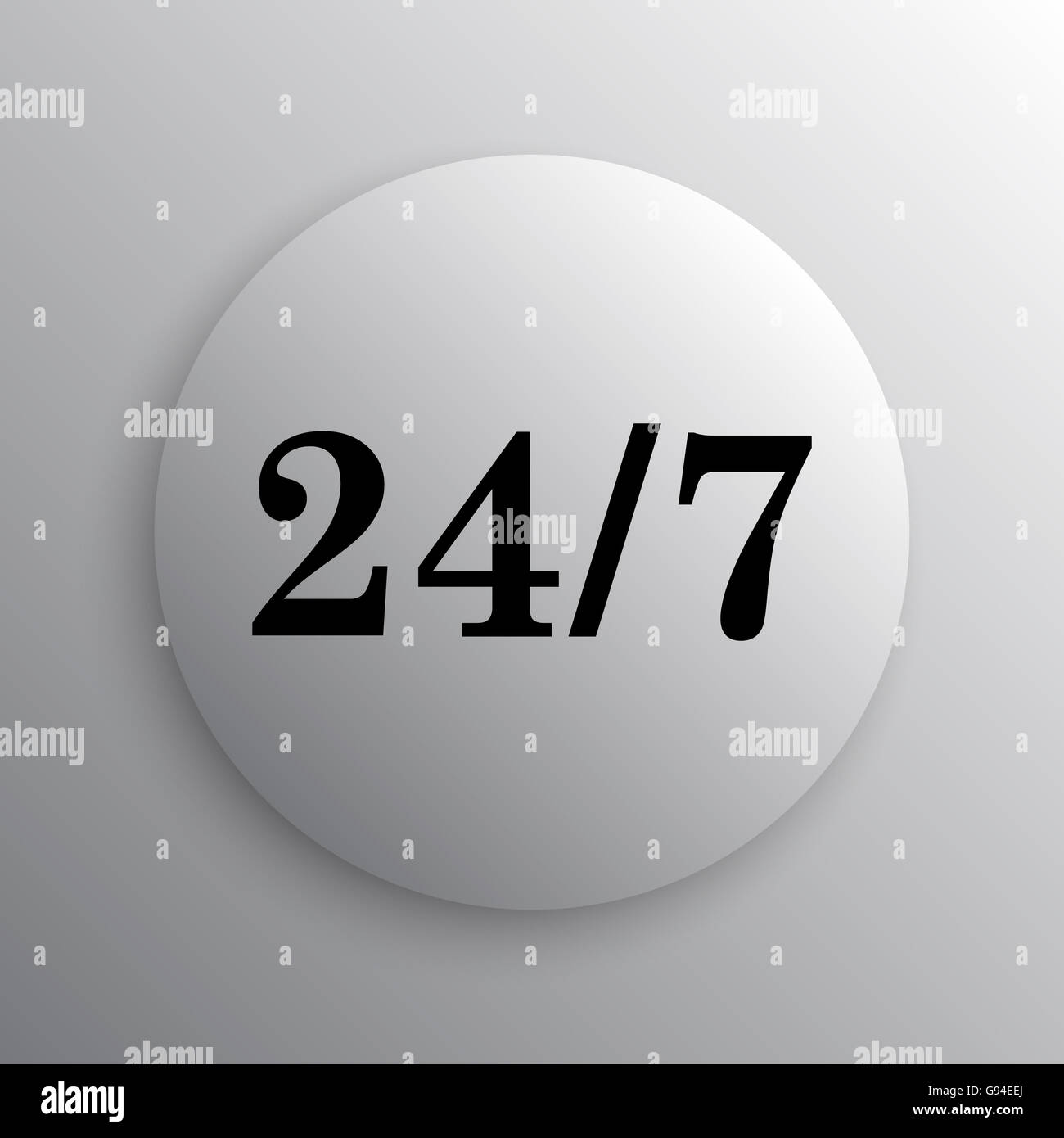 24 7 icon. Internet button on white background Stock Photo - Alamy