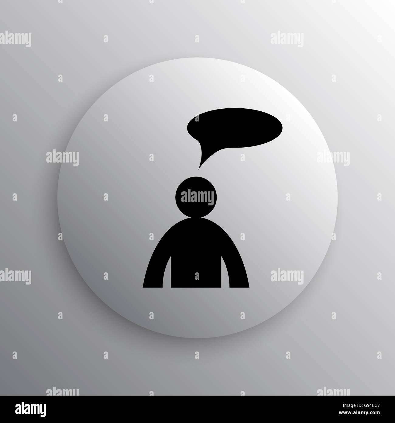 Comments icon. Internet button on white background. - man with bubble ...