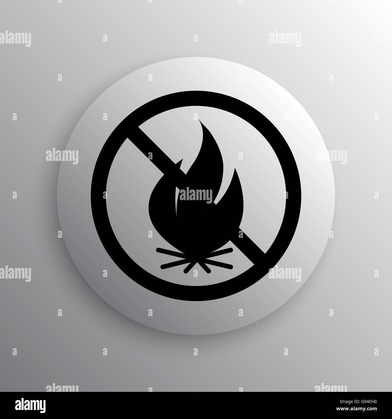 Fire forbidden icon. Internet button on white background Stock Photo ...