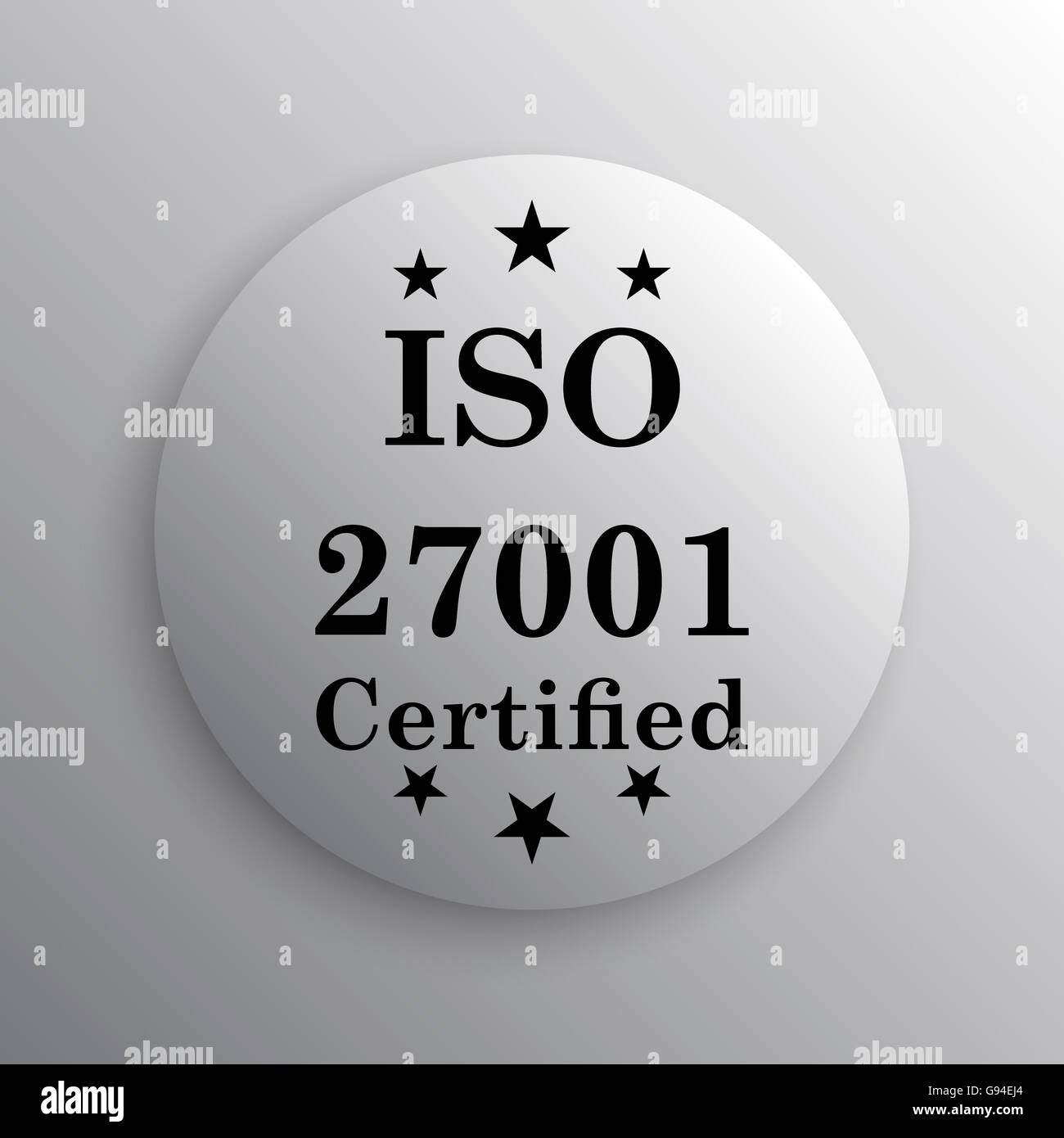 ISO 27001 icon. Internet button on white background Stock Photo - Alamy